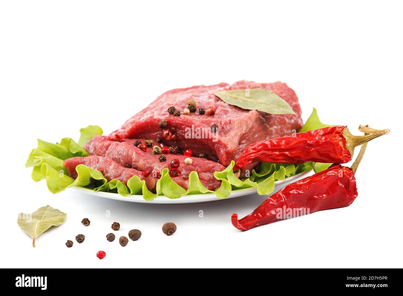 Meat fresh isolated on a white background Stock Photo - Alamy