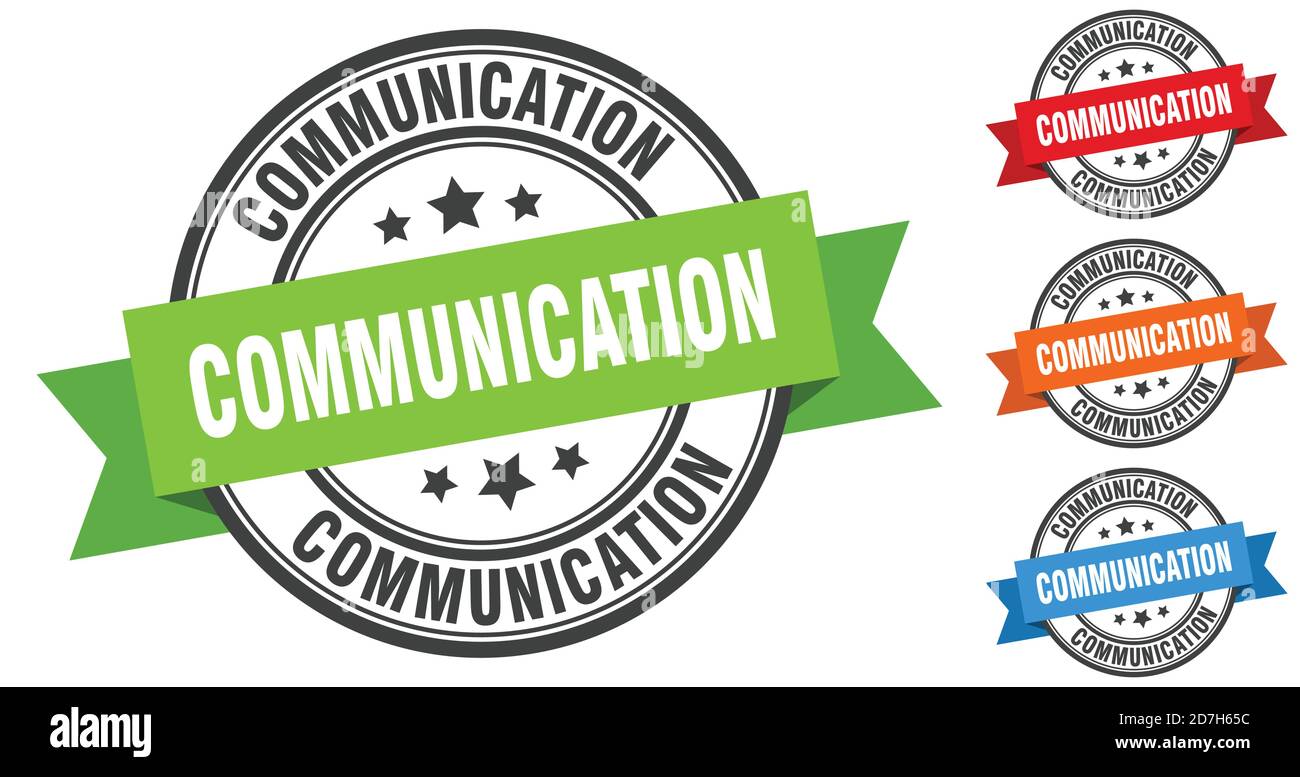 communication stamp. round band sign set. ribbon label Stock Vector ...