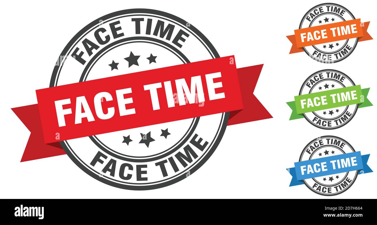 face time stamp. round band sign set. ribbon label Stock Vector Image ...