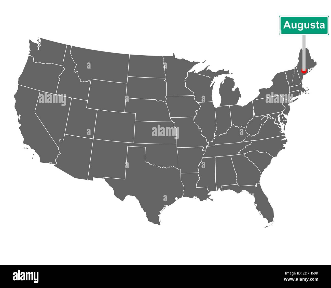 Augusta city limit sign and map of USA Stock Photo - Alamy