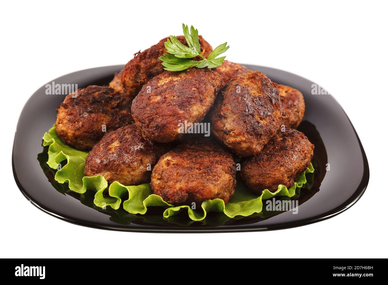 Meat patties isolated on a white background Stock Photo - Alamy
