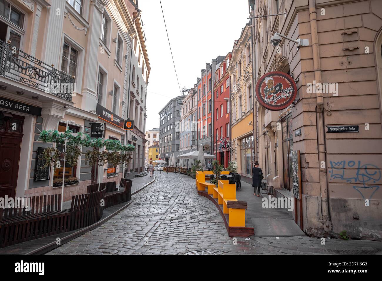 Downtown Riga streets, Latvia Stock Photo - Alamy