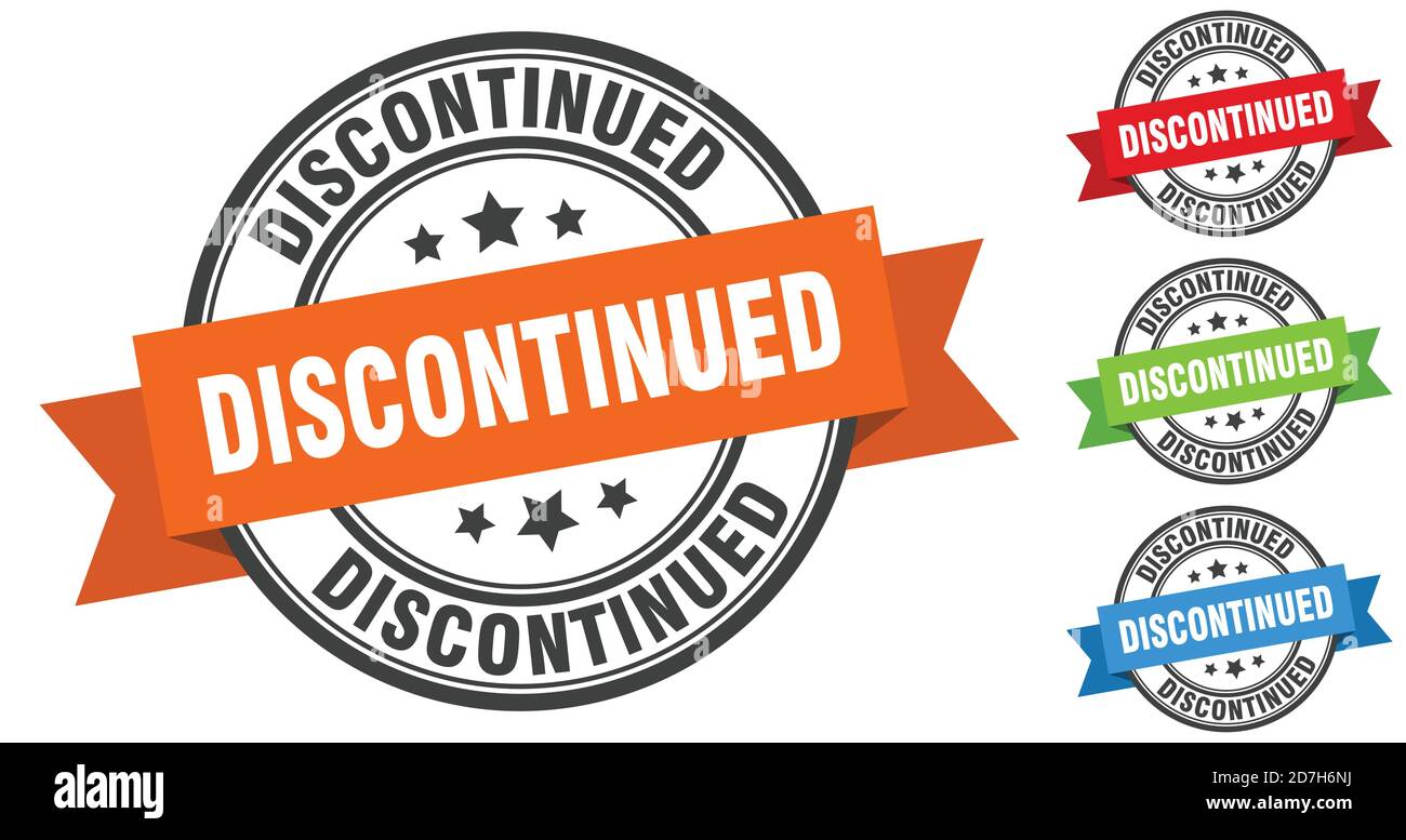 discontinued stamp. round band sign set. ribbon label Stock Vector ...