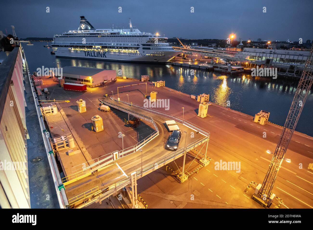 Loading car ramp to ferry in Tallinn, Estonia Stock Photo - Alamy