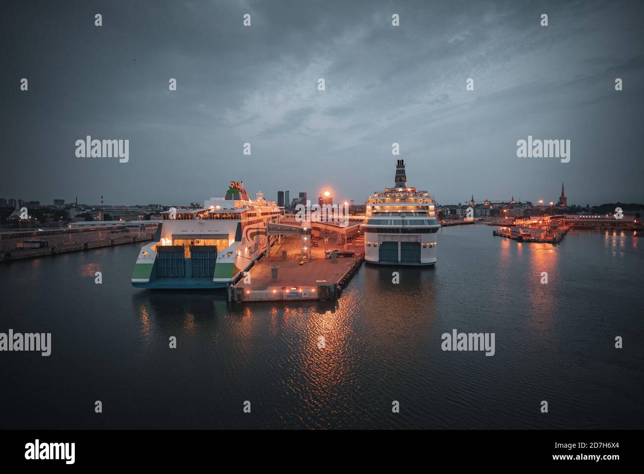 Tallinn port panorama, Estonia Stock Photo - Alamy