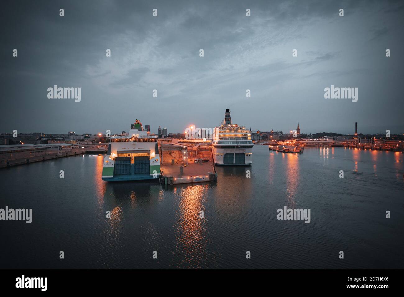 Tallinn port panorama, Estonia Stock Photo - Alamy