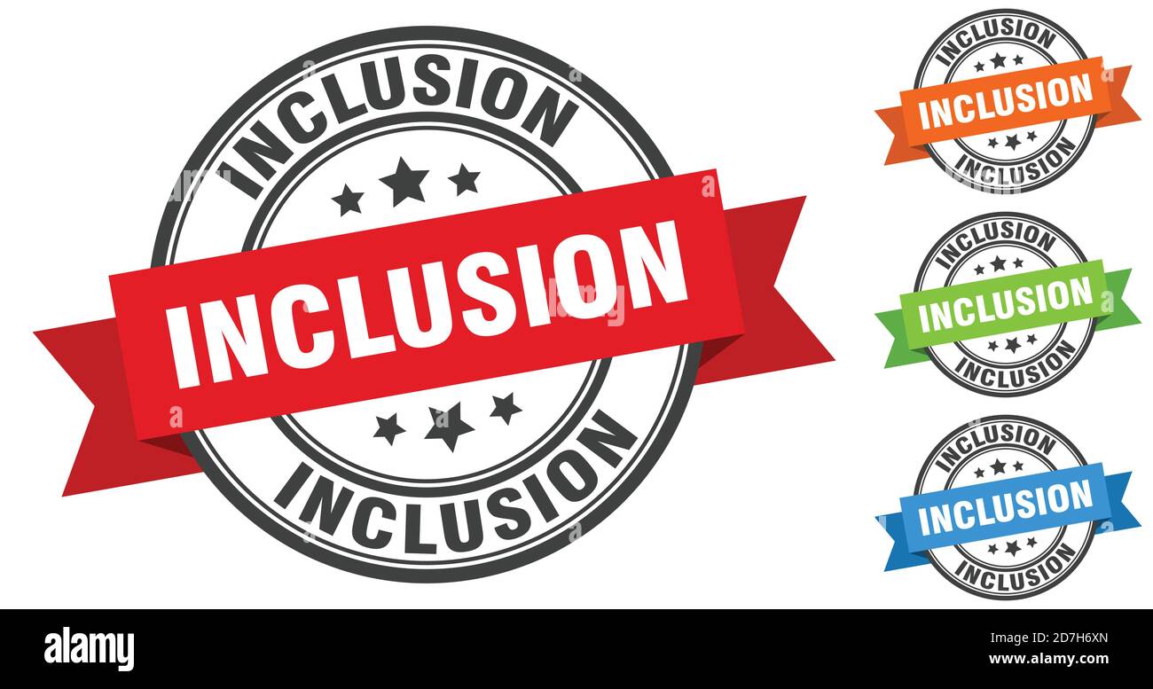 inclusion stamp. round band sign set. ribbon label Stock Vector Image ...