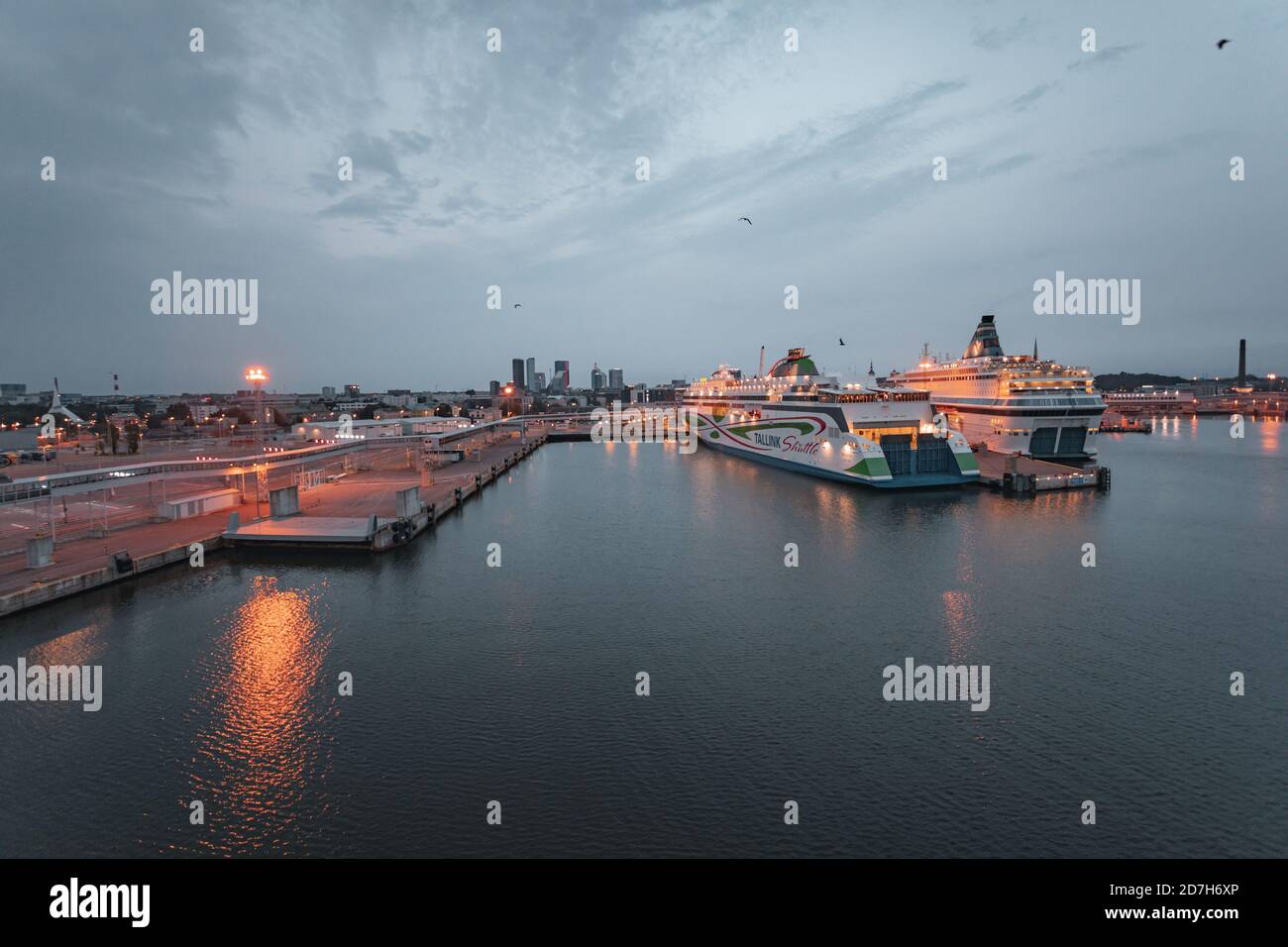 Tallinn port panorama, Estonia Stock Photo - Alamy