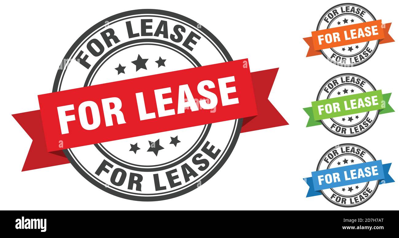 for lease stamp. round band sign set. ribbon label Stock Vector Image ...