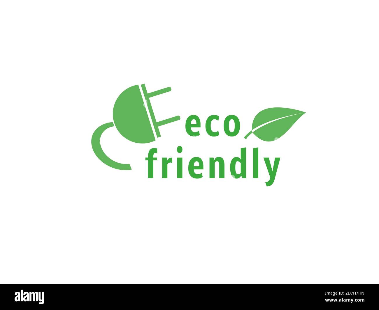 Vector ECO Friendly Plug and Green Leaf Isolated Stock Photo - Alamy