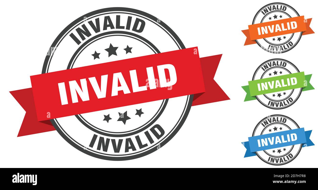invalid stamp. round band sign set. ribbon label Stock Vector Image ...