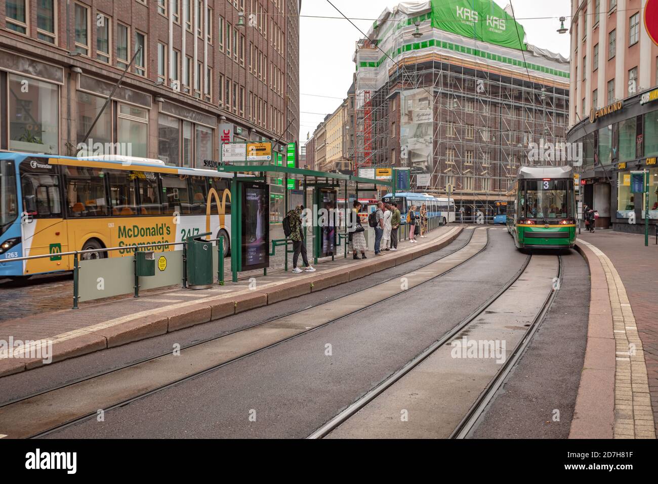 Tram and bus station in Helsinki, Finland Stock Photo - Alamy