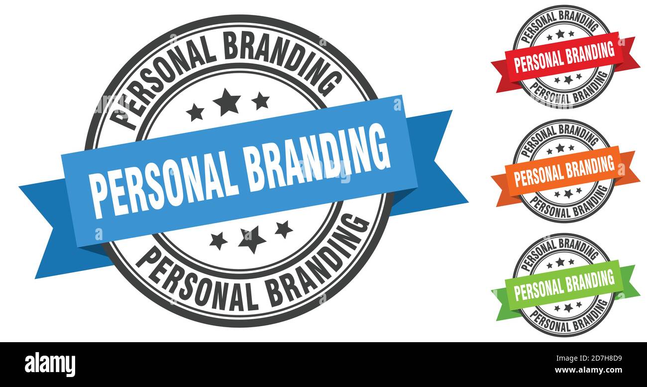 personal branding stamp. round band sign set. ribbon label Stock Vector ...