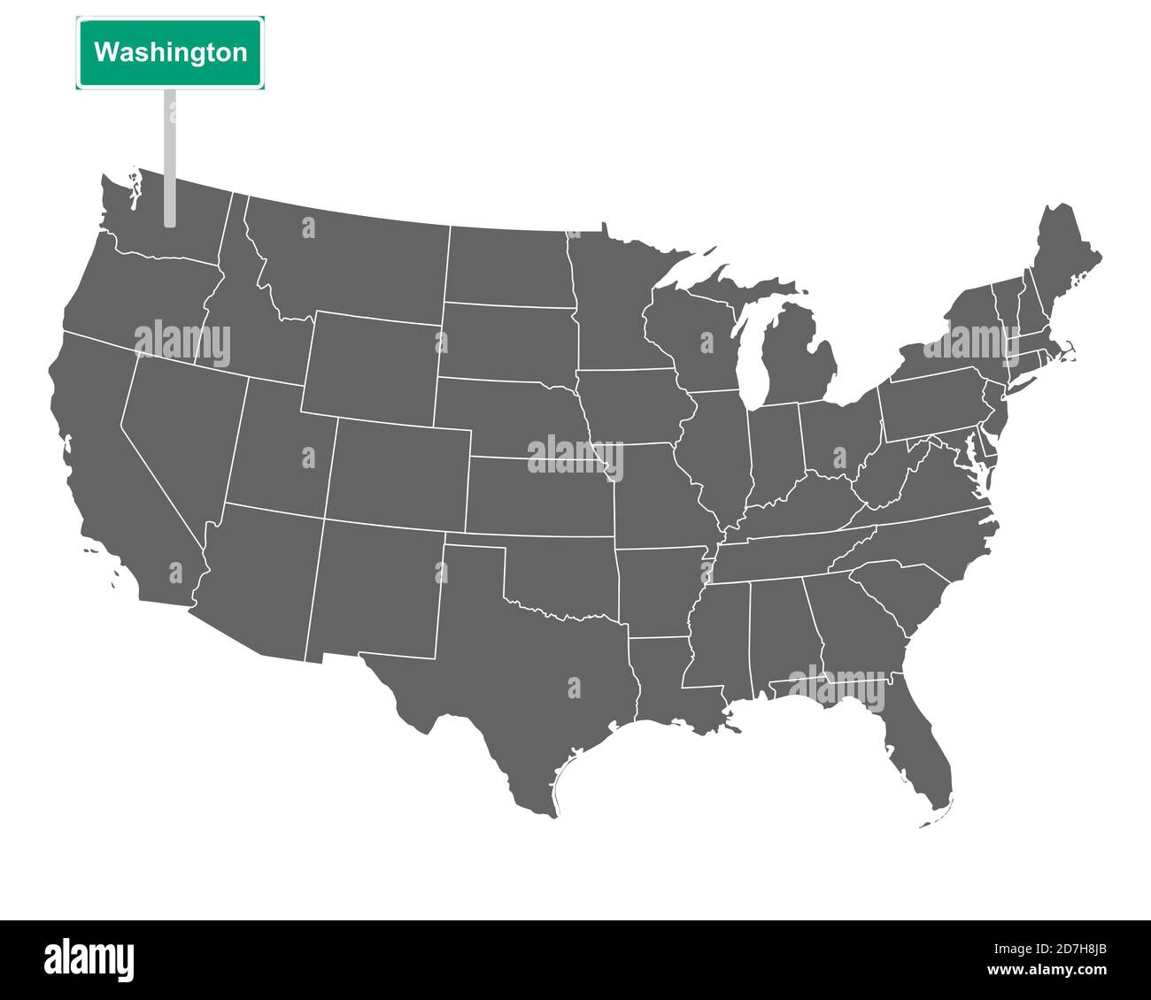 Washington state limit sign and map of USA Stock Photo - Alamy