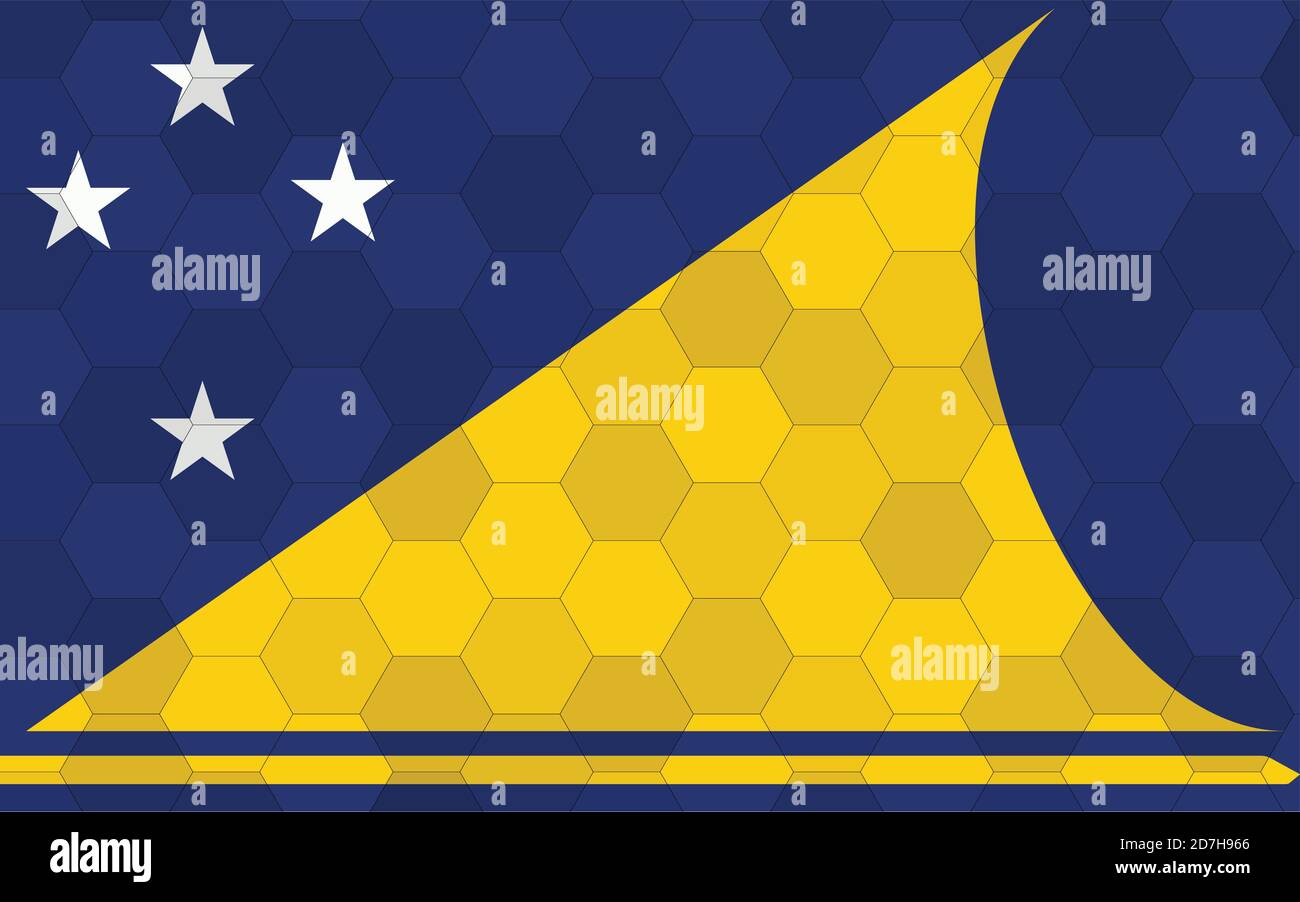 Tokelau flag illustration. Futuristic Tokelauan flag graphic with ...