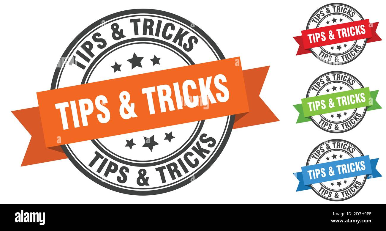 tips & tricks stamp. round band sign set. ribbon label Stock Vector ...