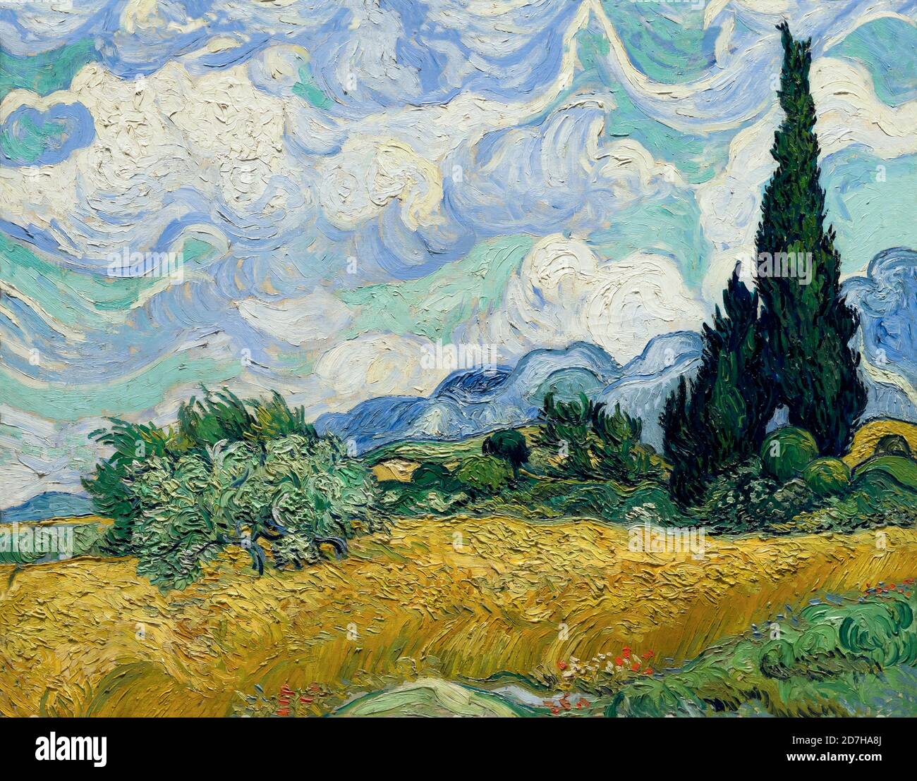 Wheat Field with Cypresses, Vincent van Gogh, 1889, Metropolitan Museum ...