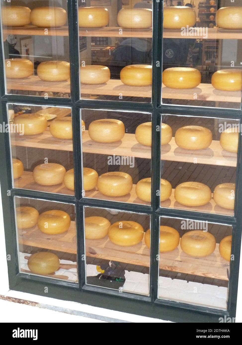 cheese wheels in a windows of a dairy, Germany Stock Photo - Alamy