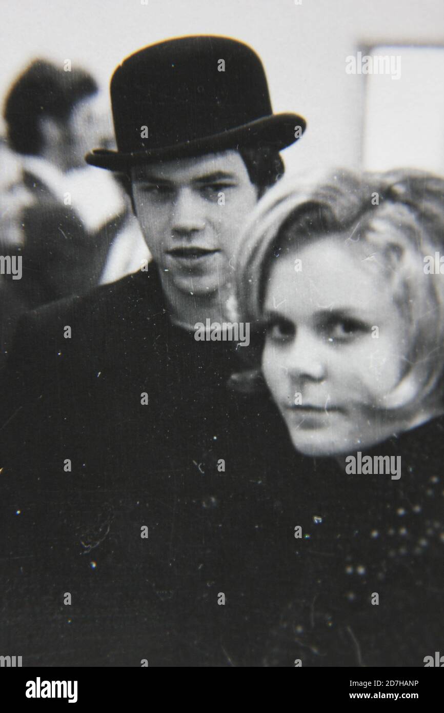 Fine 1970s vintage black ad white photography of a man wearing a ...