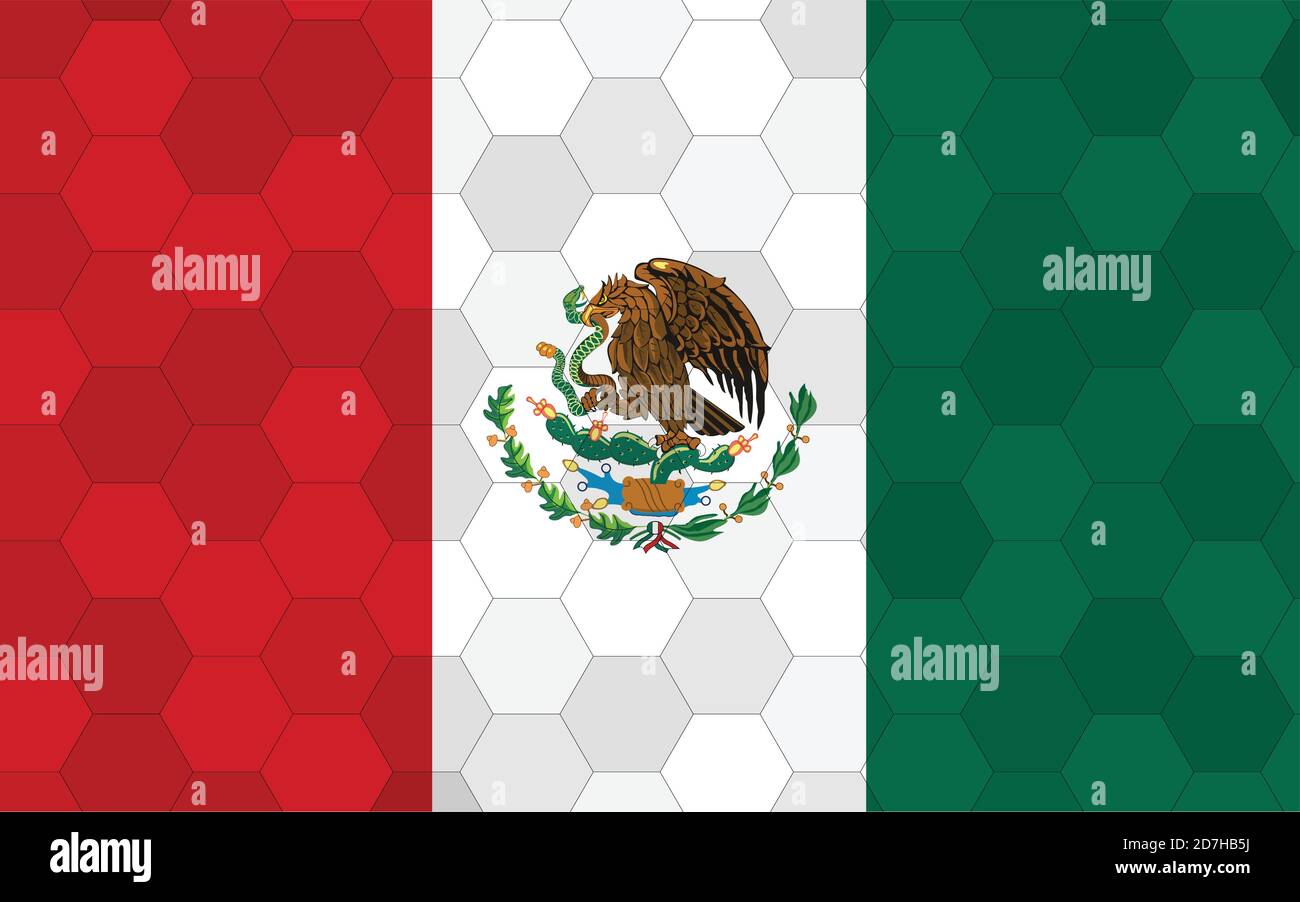 Mexico flag illustration. Futuristic Mexican flag graphic with abstract ...