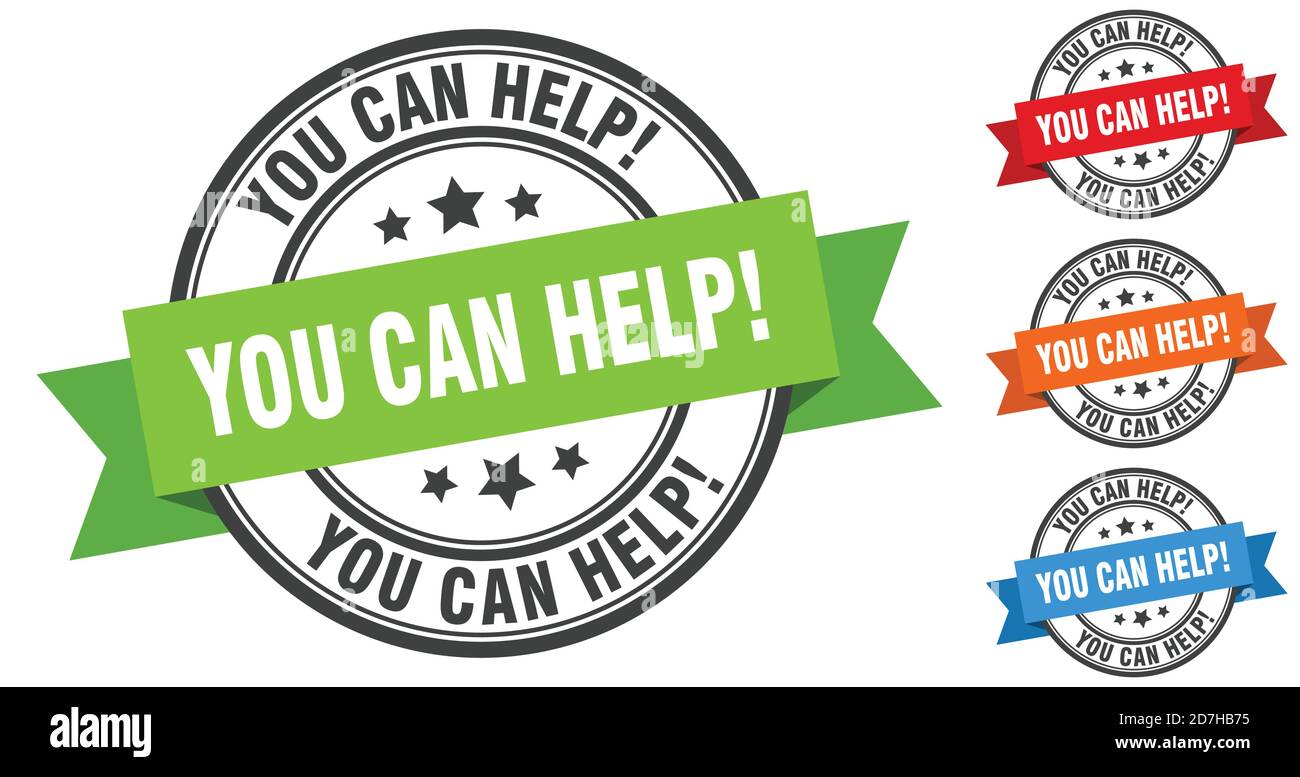 you can help stamp. round band sign set. ribbon label Stock Vector ...