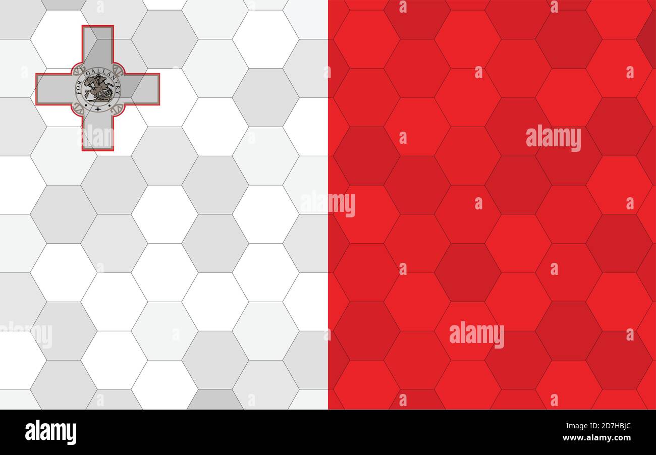Malta Flag Illustration Futuristic Maltese Flag Graphic With Abstract