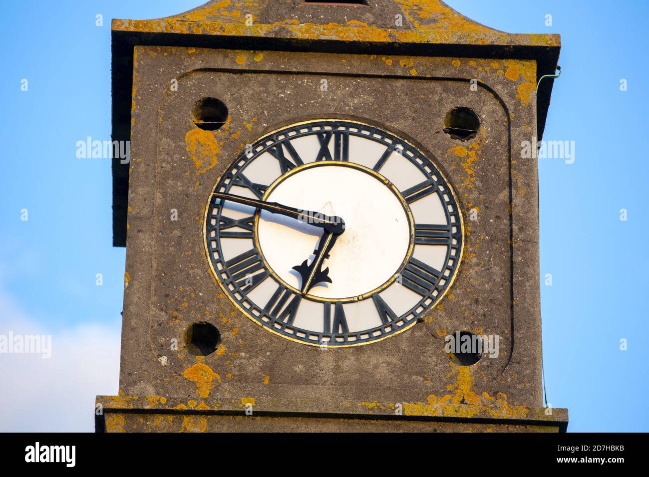 The clock tower in St Just at sunset, Cornwall, UK Stock Photo - Alamy