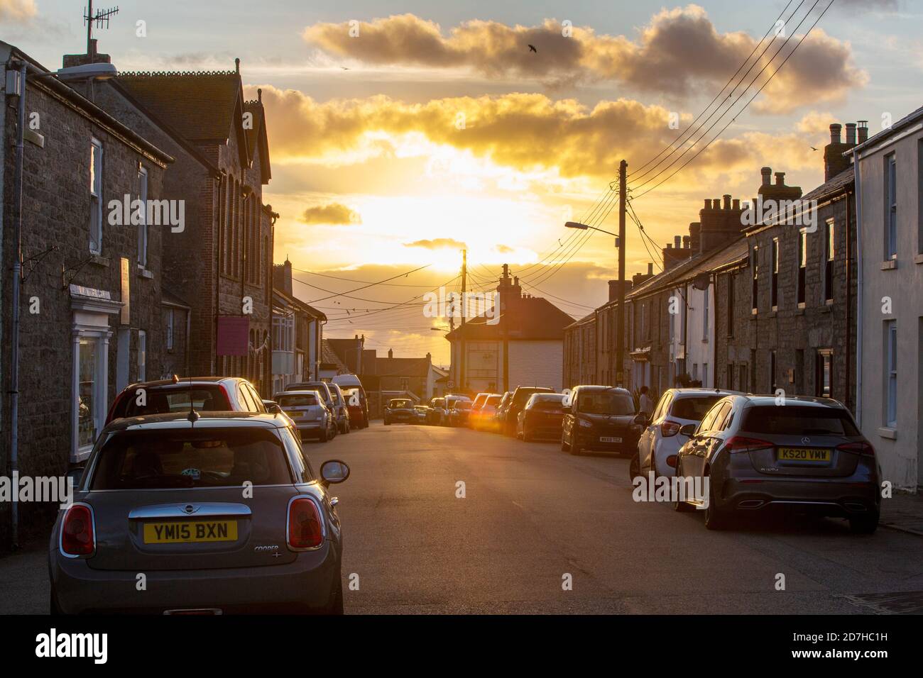 Sunset in St Just, Cornwall, UK Stock Photo - Alamy