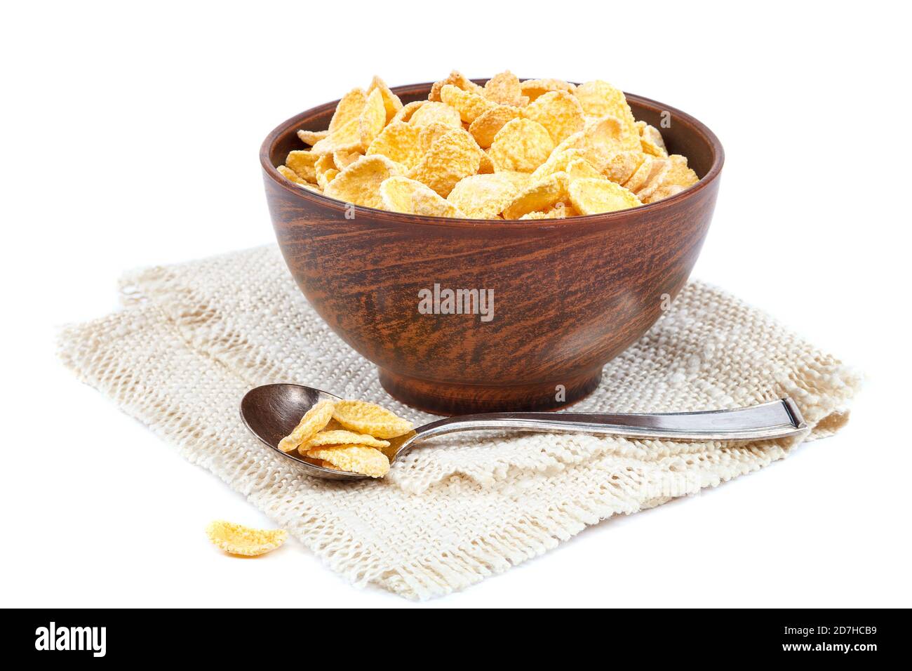Corn flakes isolated on a white background Stock Photo - Alamy