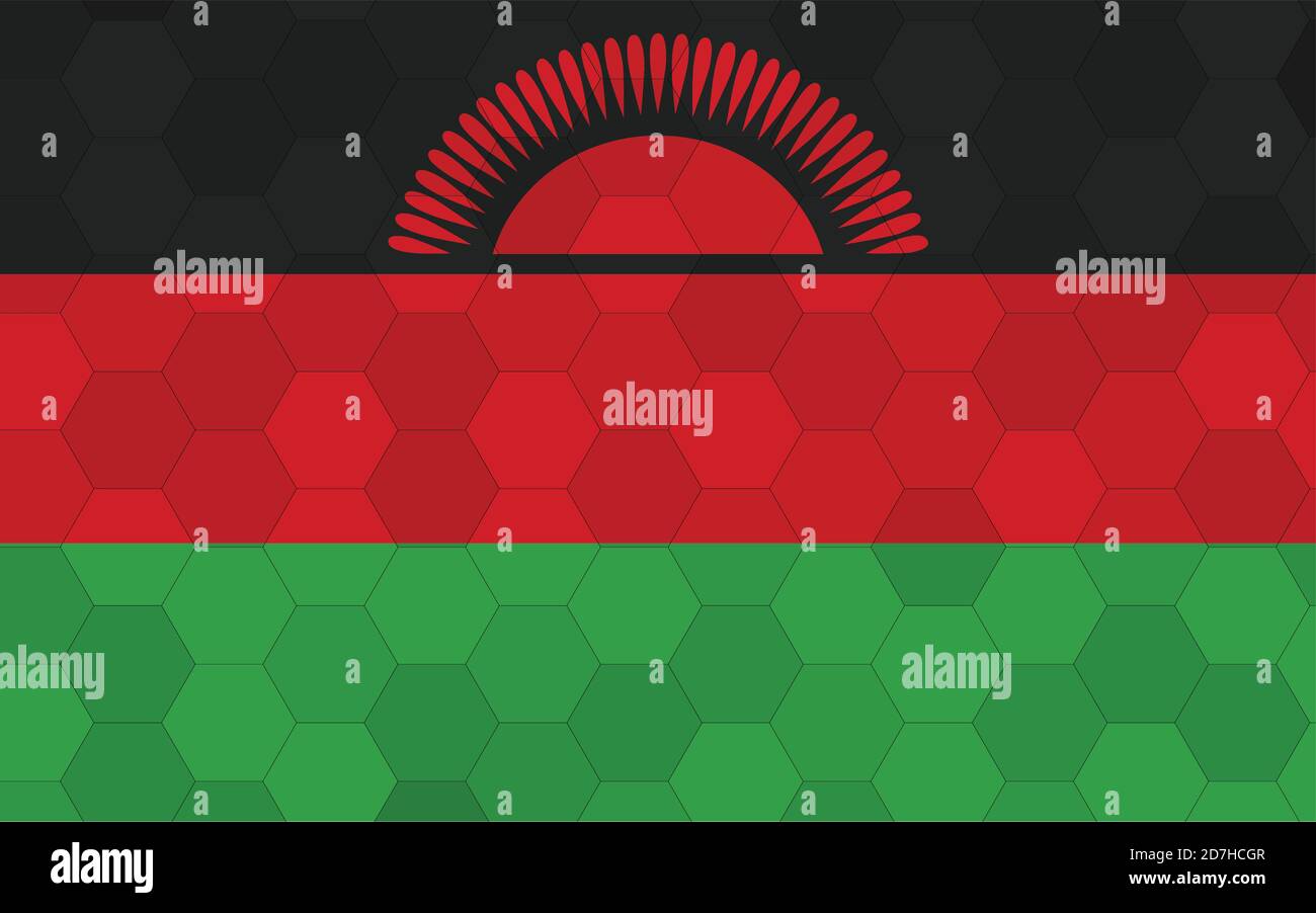 Malawi flag illustration. Futuristic Malawian flag graphic with ...