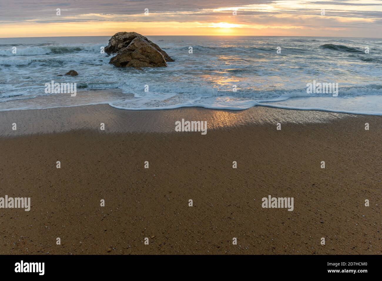 Beautiful sunset at the atlantic coast in France Stock Photo - Alamy