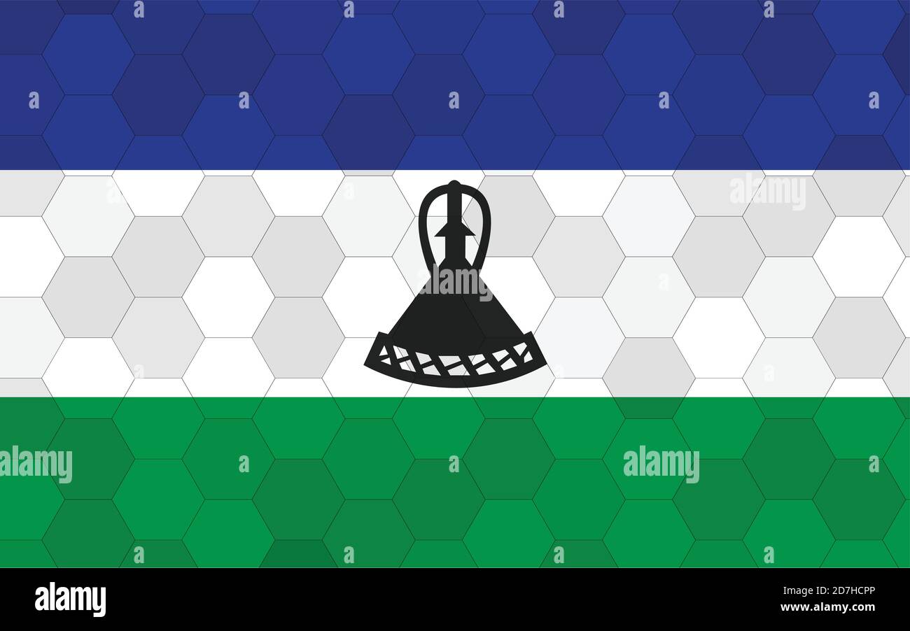 Lesotho flag illustration. Futuristic Basotho flag graphic with ...