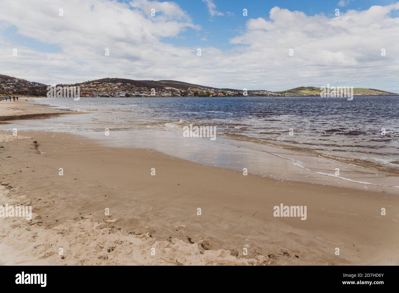 HOBART, AUSTRALIA - October 22nd 2020: Howrah beach a pristine golden ...