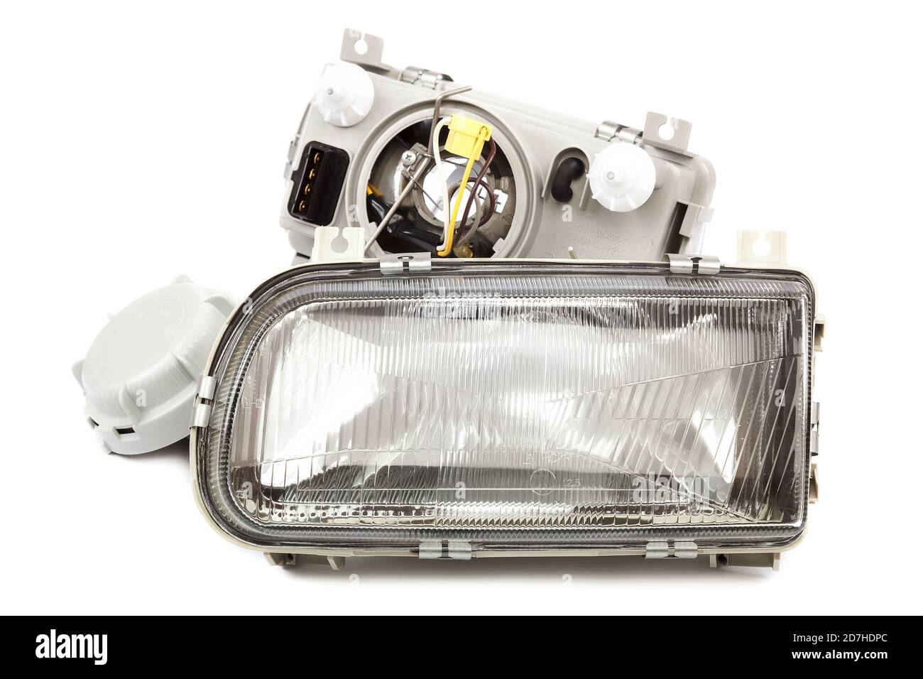 Car lights isolated on a white background Stock Photo - Alamy