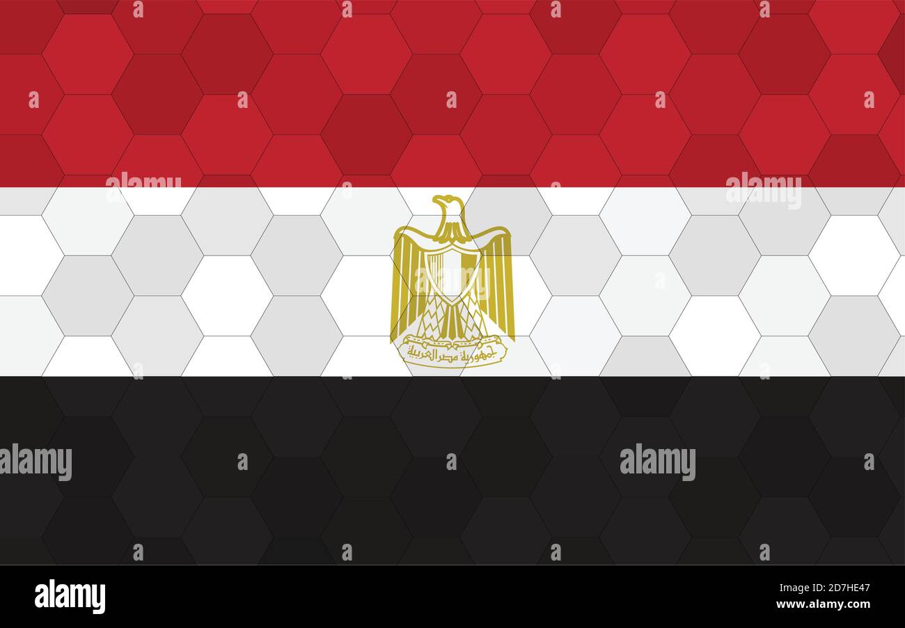 Egypt flag illustration. Futuristic Egyptian flag graphic with abstract ...