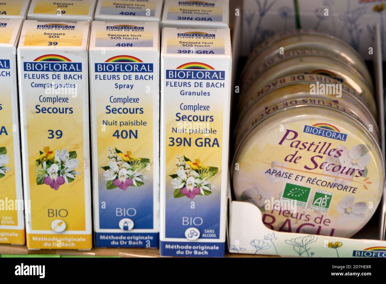 Bach flowers, drops, granules, spray, pastilles, display, organic food ...