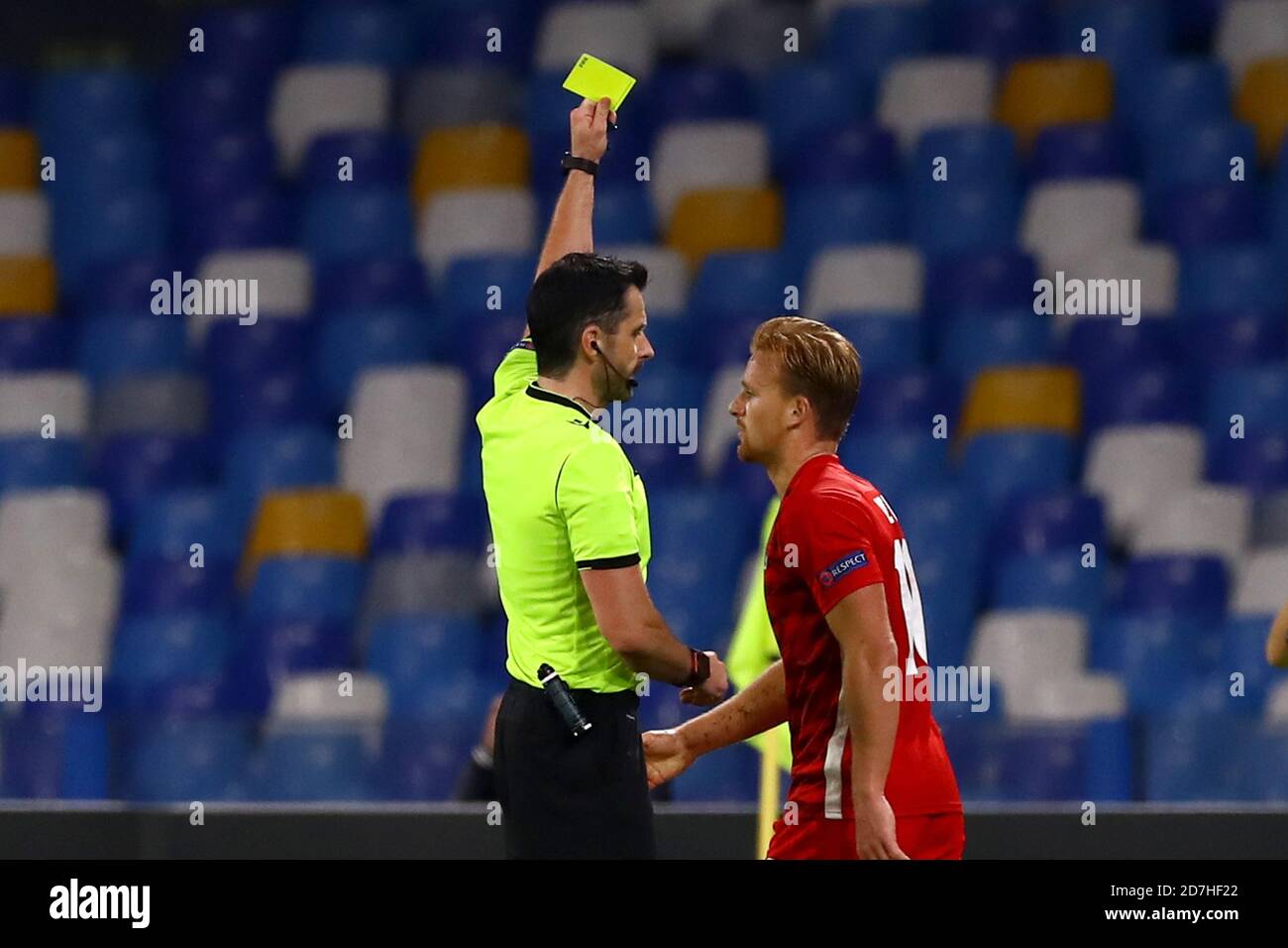 NAPLES, ITALY - OCTOBER 22: Referee Daniel Stefanski of Poland, Dani de ...