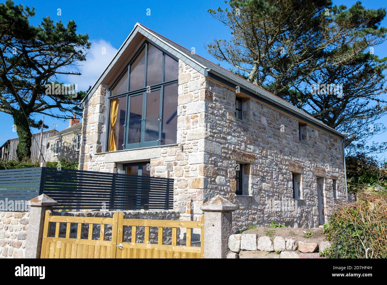 A modern, new build house in the Cot Valley, St Just, Cornwall, UK.Cott ...