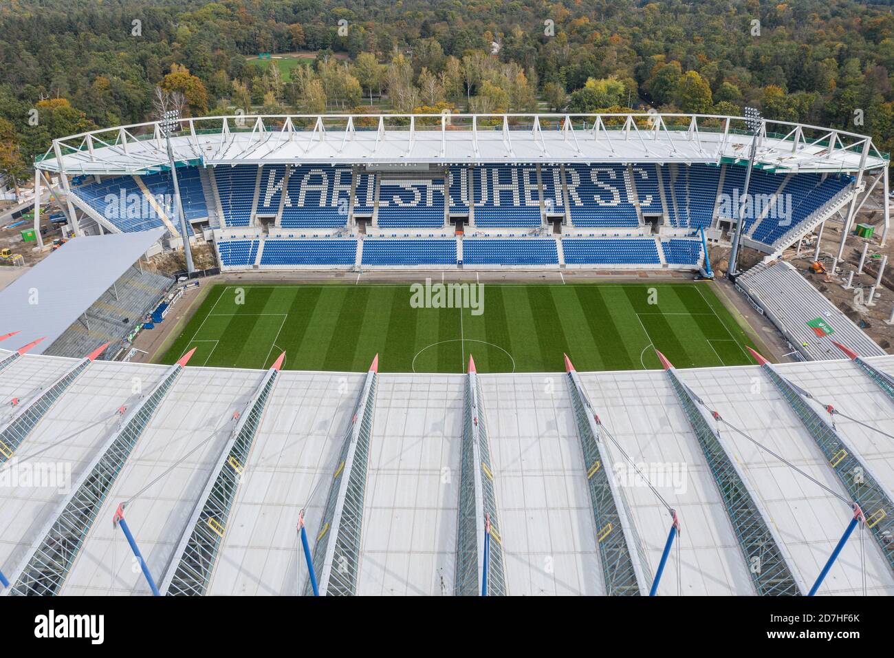 View of the wildlife park stadium and the new roof as well as the roof ...