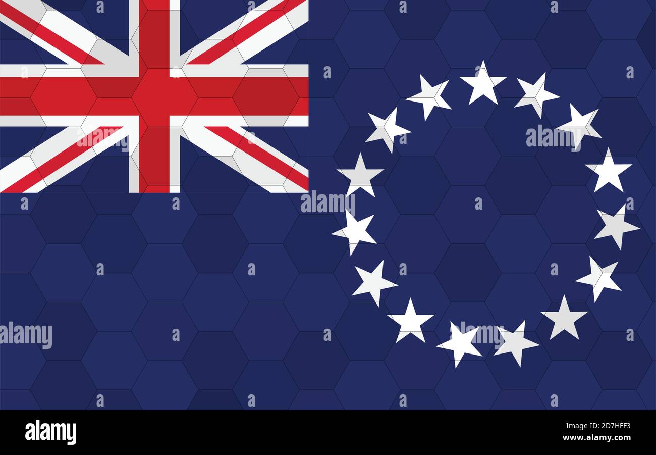 Cook Islands flag illustration. Futuristic Cook Islander flag graphic ...