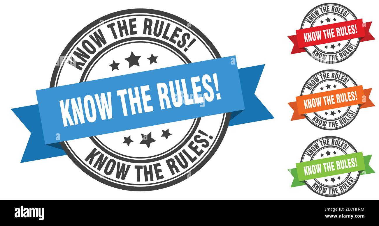 know the rules stamp. round band sign set. ribbon label Stock Vector ...