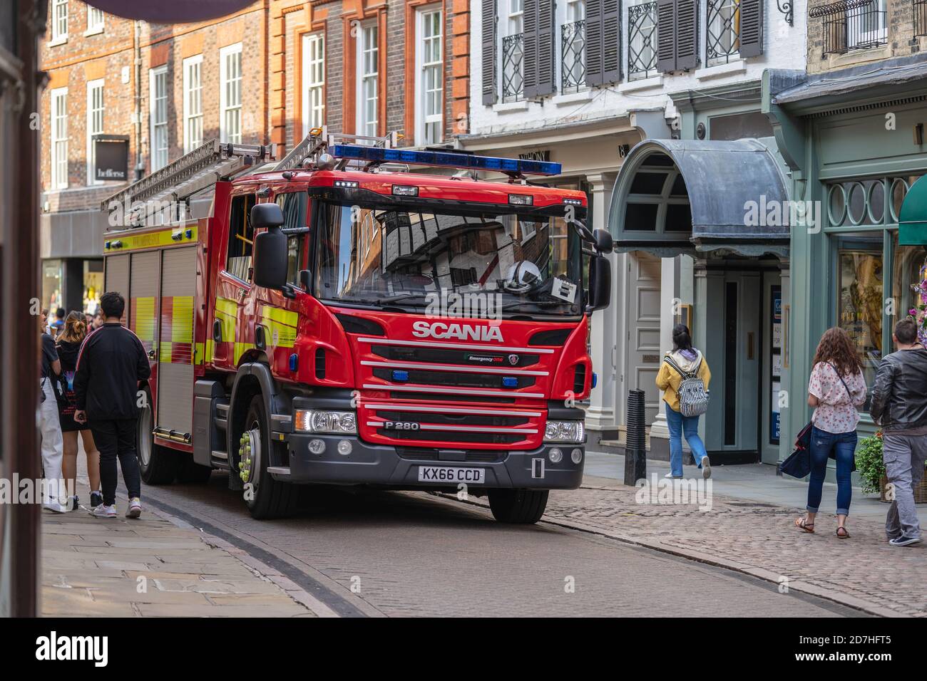 Cambridge, UK, August 1, 2019. Fire appliances also known as fire ...