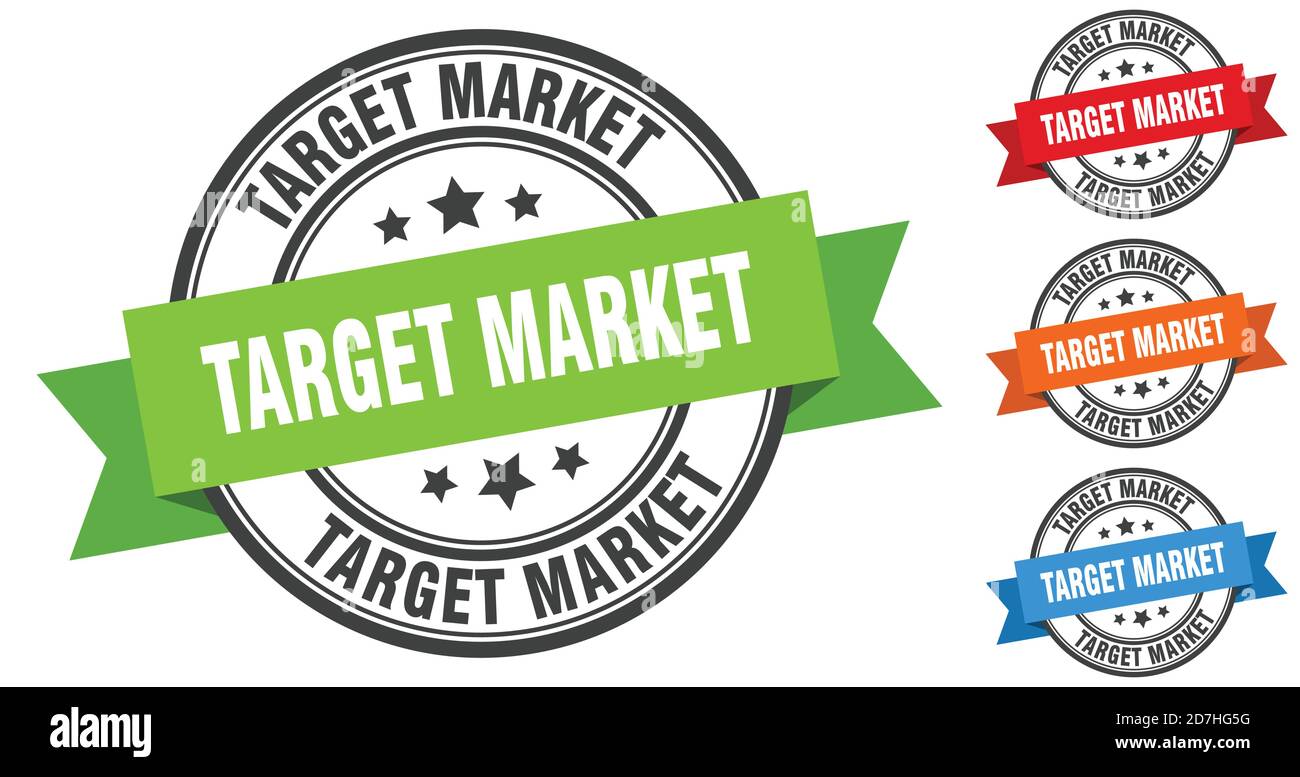 target market stamp. round band sign set. ribbon label Stock Vector ...