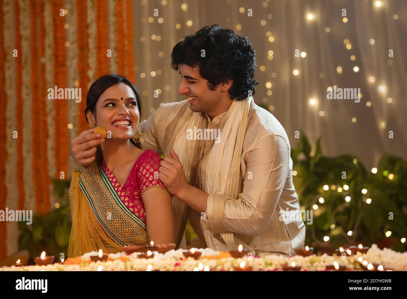 Diwali diya with sweets hi-res stock photography and images - Alamy