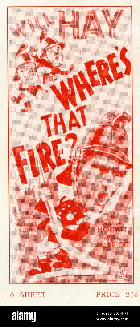 WILL HAY GRAHAM MOFFATT and MOORE MARRIOTT in WHERE'S THAT FIRE ? 1939 ...