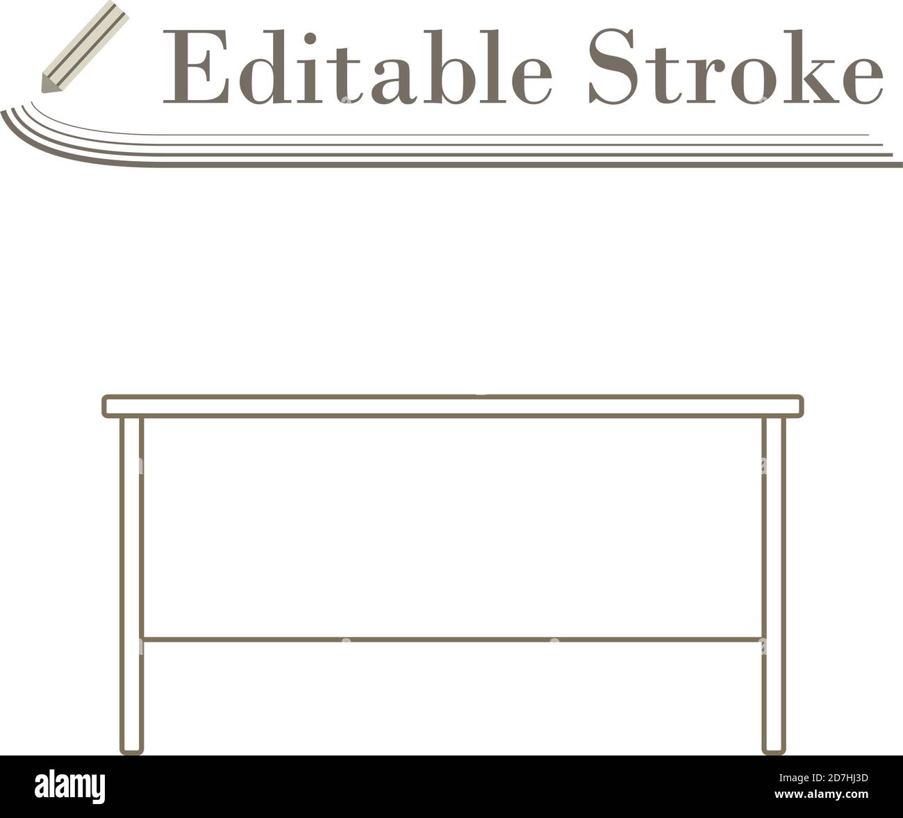 Office Table Icon. Editable Stroke Simple Design. Vector Illustration ...