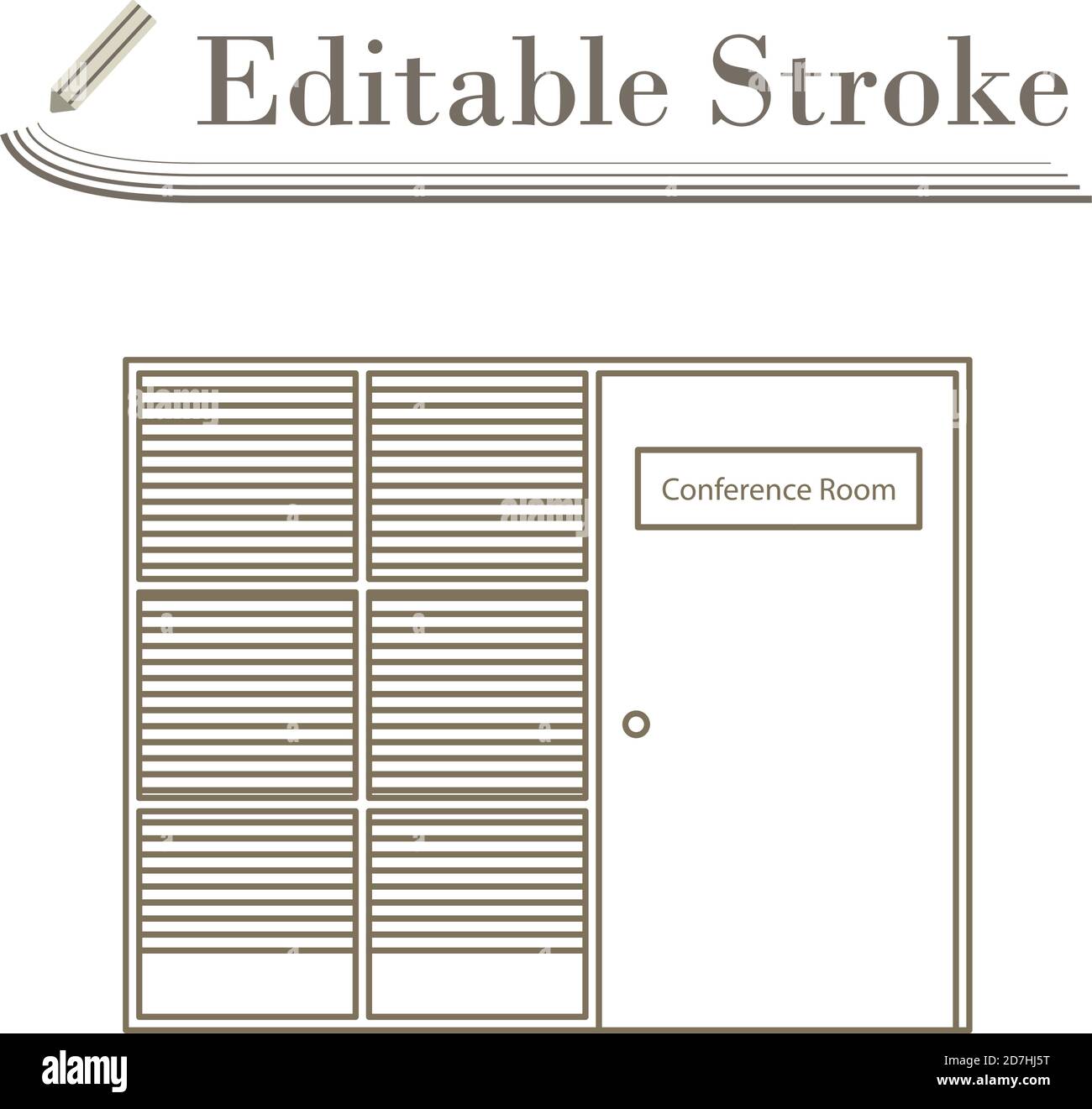 Conference Room Icon. Editable Stroke Simple Design. Vector ...