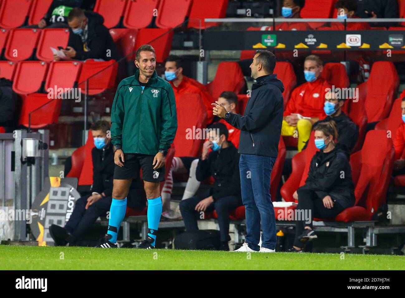 EINDHOVEN, Netherlands - OCTOBER 22: fourth official Tobias Stieler ...