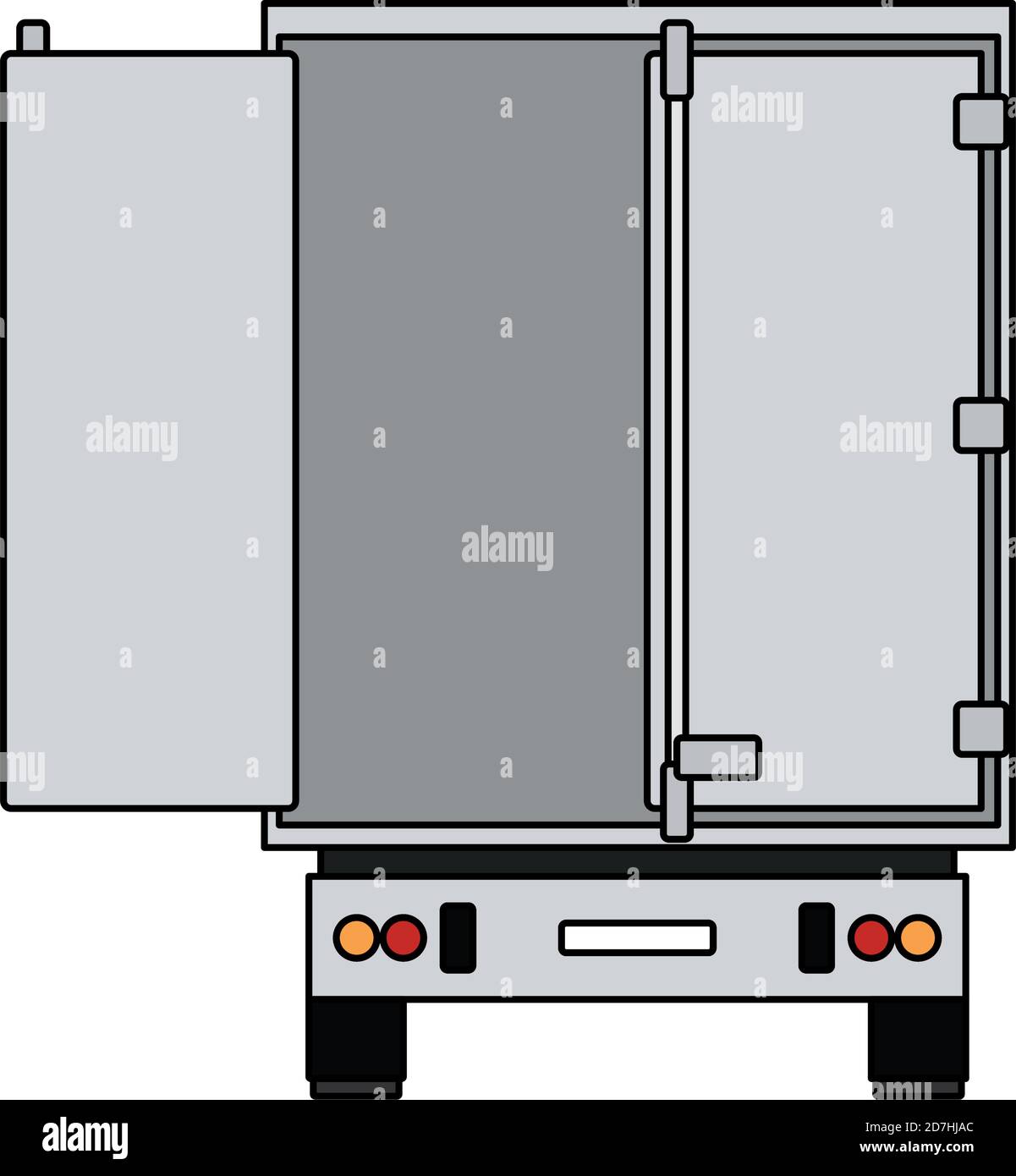 Truck Trailer Rear View Icon. Editable Outline With Color Fill Design ...