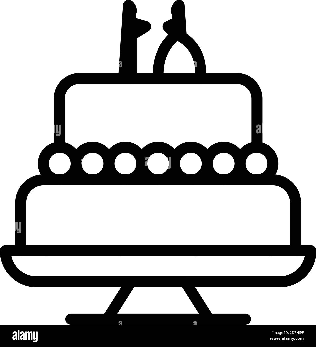 Wedding cake icon. Outline wedding cake vector icon for web design ...